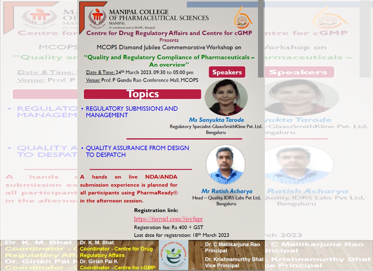 “Quality and Regulatory Compliance of Pharmaceuticals